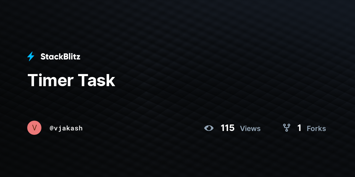 Timer Task - StackBlitz