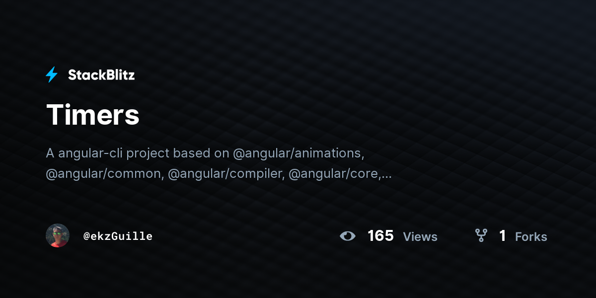 Timers - StackBlitz