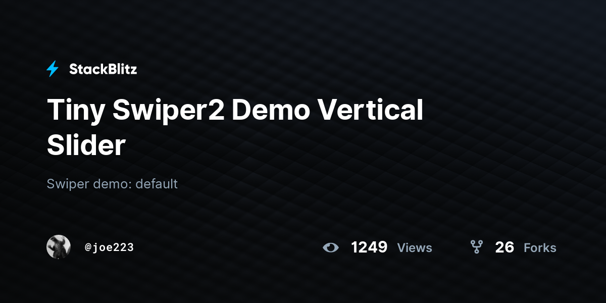 Tiny Swiper2 Demo Vertical Slider - StackBlitz