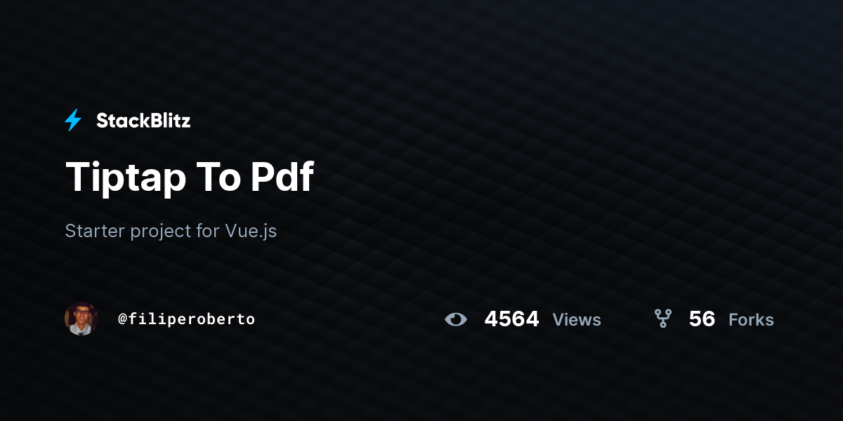 Tiptap To Pdf - StackBlitz