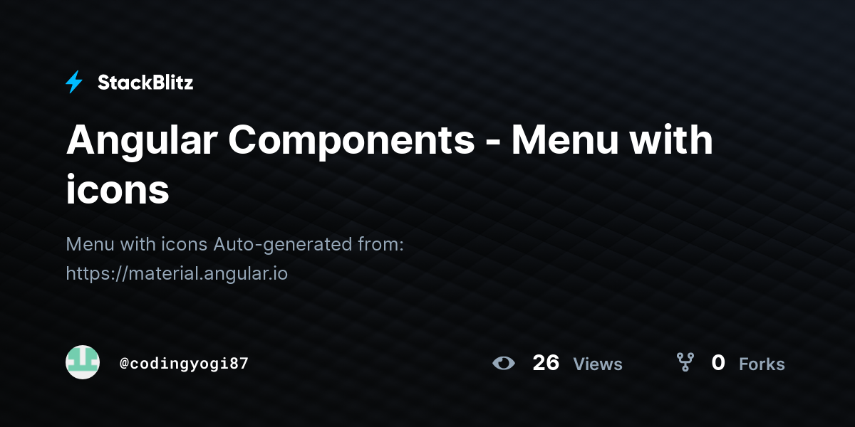 Angular Components - Menu with icons - StackBlitz