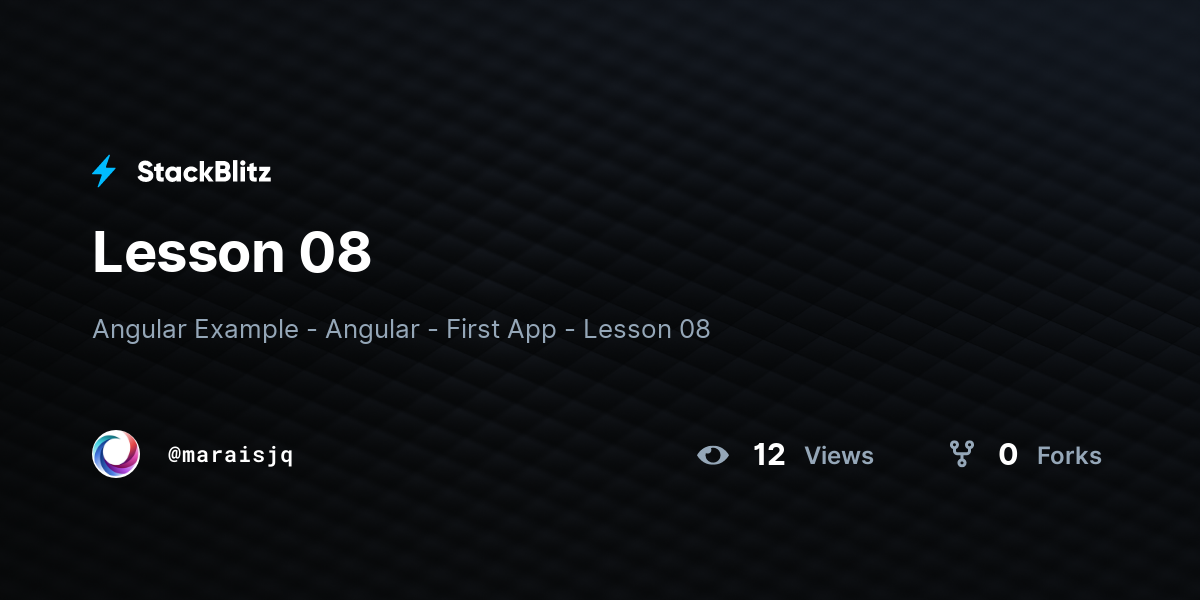 Lesson 08 - StackBlitz