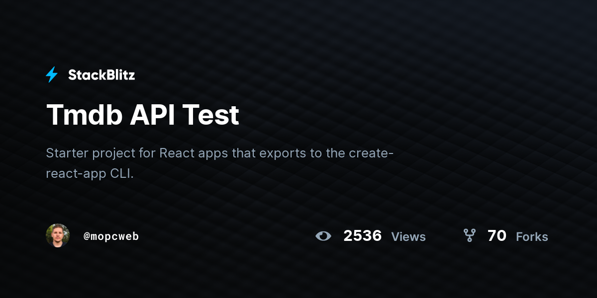 Tmdb API Test - StackBlitz