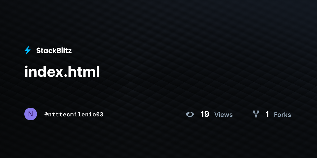 Index Html Stackblitz