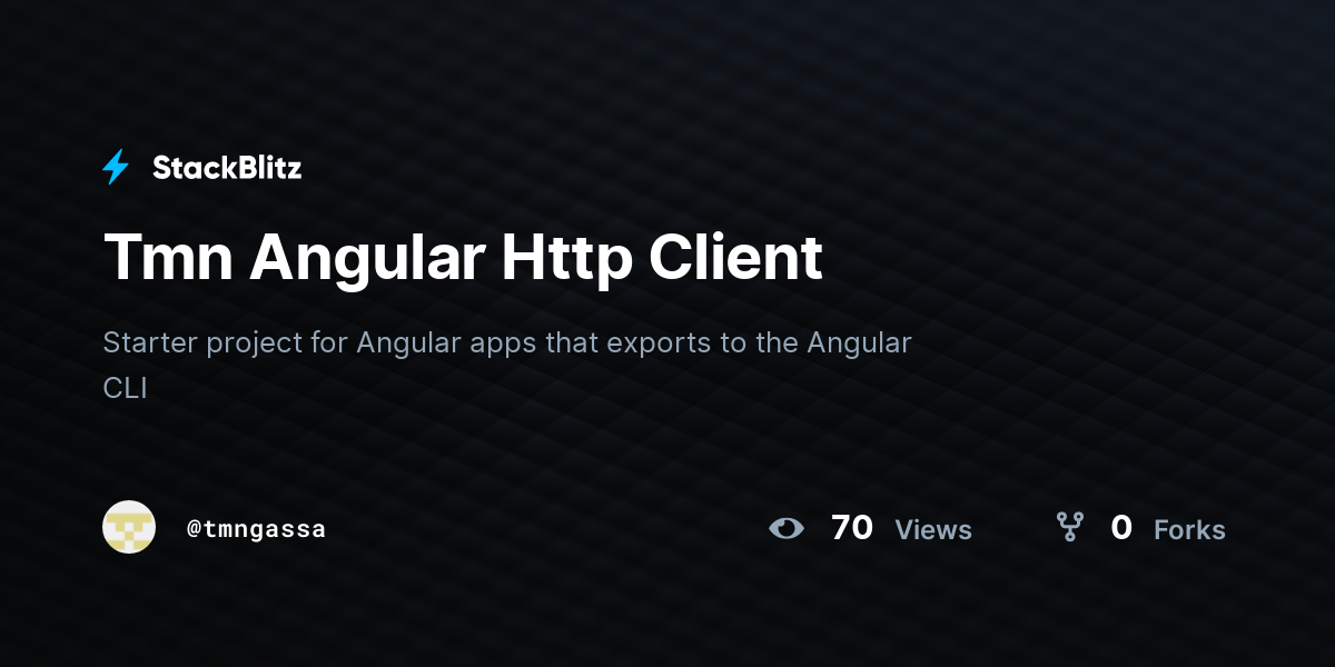 Tmn Angular Http Client - StackBlitz