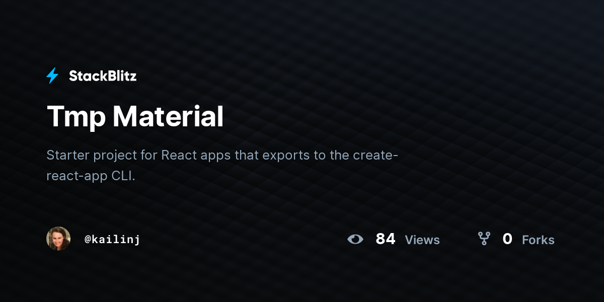 Tmp Material - StackBlitz