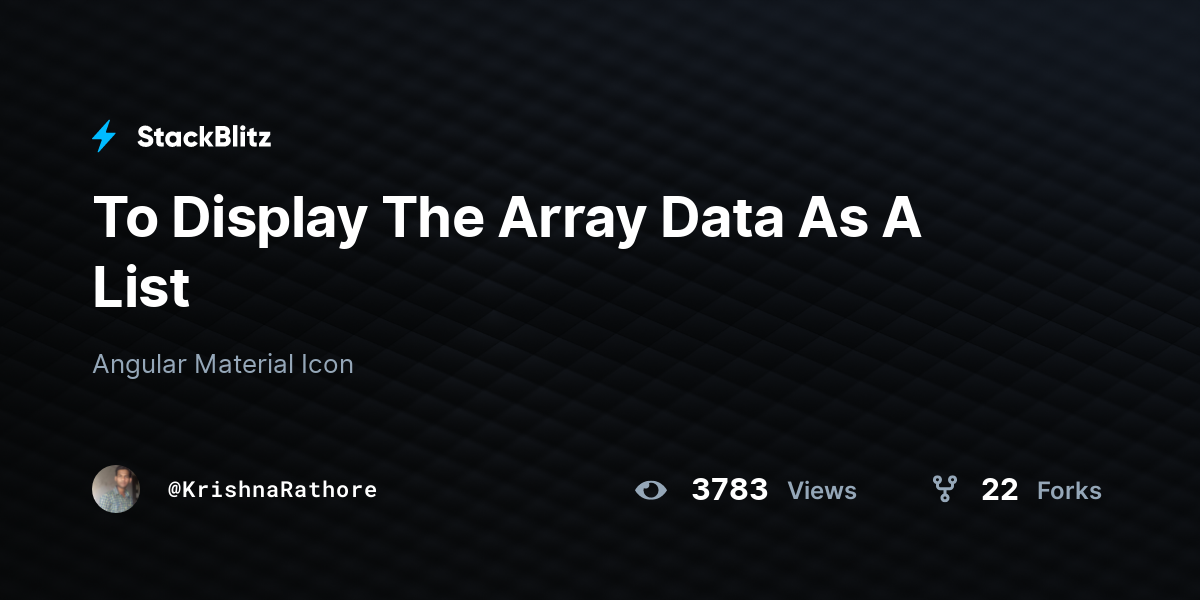 To Display The Array Data As A List - StackBlitz