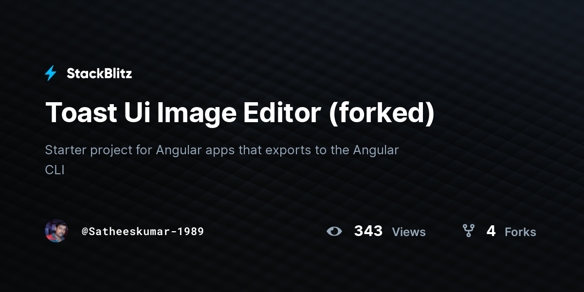 Toast Ui Image Editor (forked) - StackBlitz