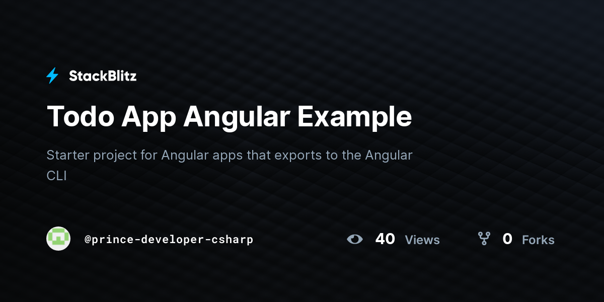 Todo App Angular Example - StackBlitz Todo App Angular Example - StackBlitz