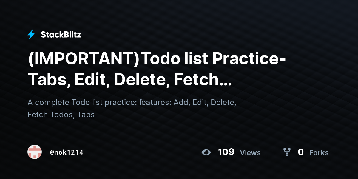 (IMPORTANT)Todo list Practice- Tabs, Edit, Delete, Fetch Todos(DO NOT ...