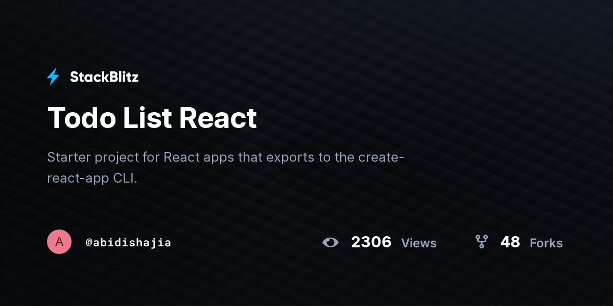 Todo List React - StackBlitz