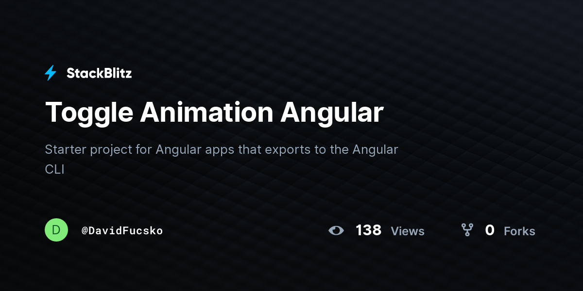 Toggle Animation Angular - StackBlitz