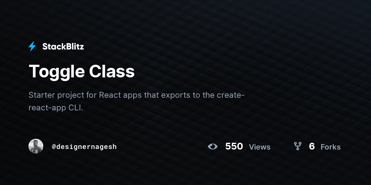 Toggle Class - StackBlitz