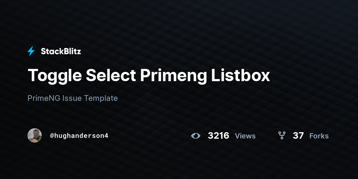 Toggle Select Primeng Listbox - StackBlitz Toggle Select Primeng Listbox - StackBlitz