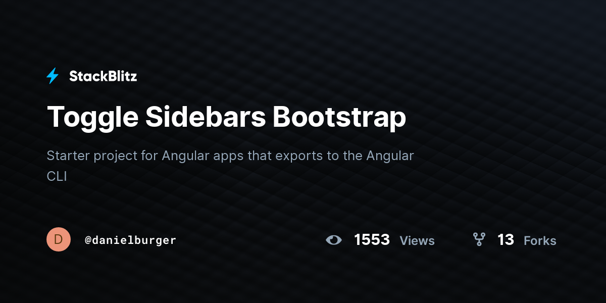 Toggle Sidebars Bootstrap - StackBlitz