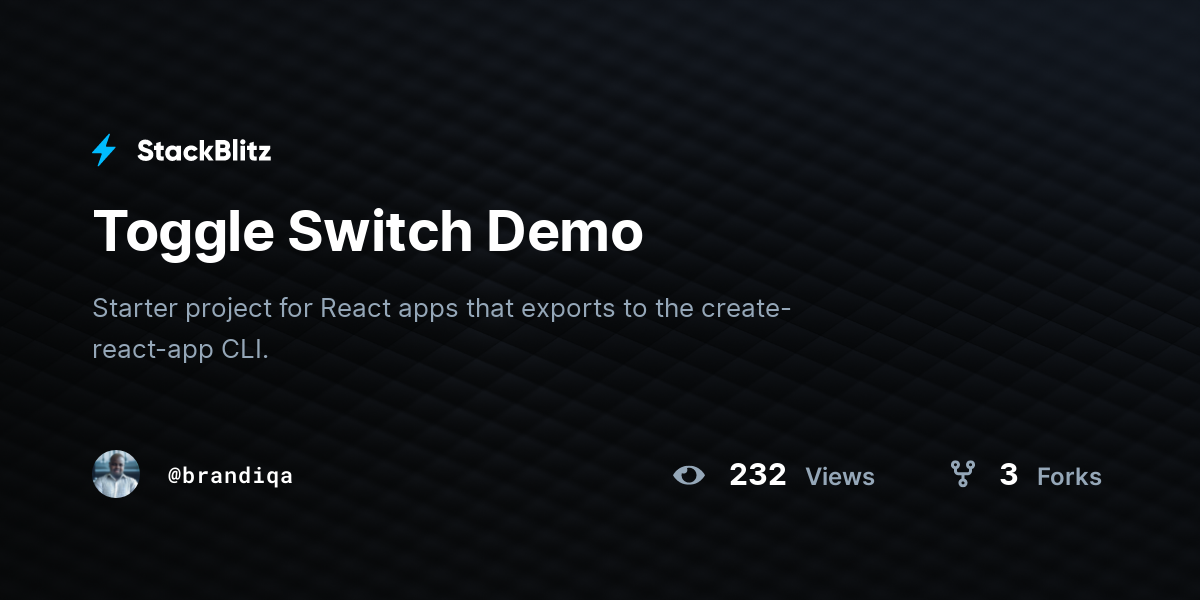 Toggle Switch Demo - StackBlitz