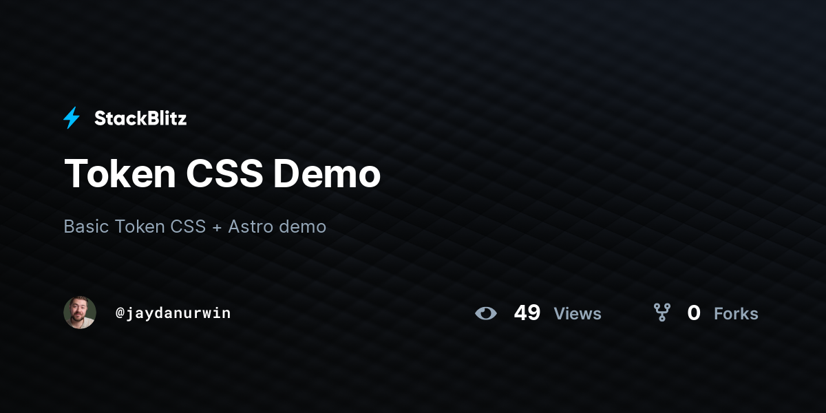 Token CSS Demo - StackBlitz
