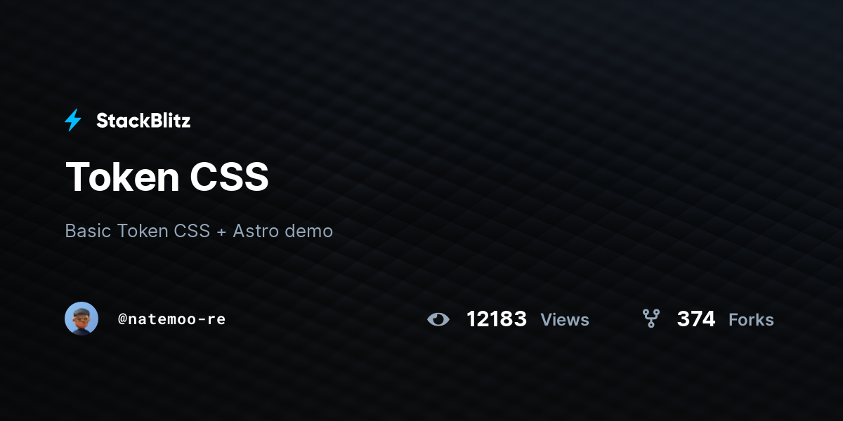 Token CSS - StackBlitz