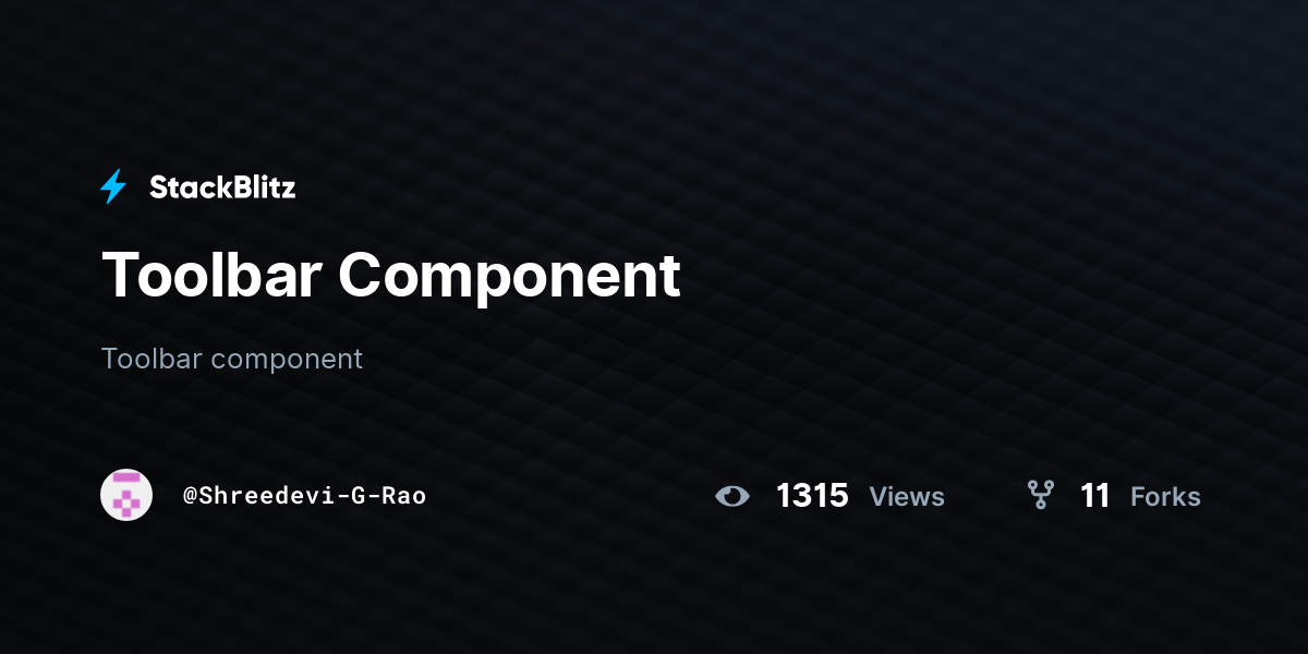 Toolbar Component - StackBlitz