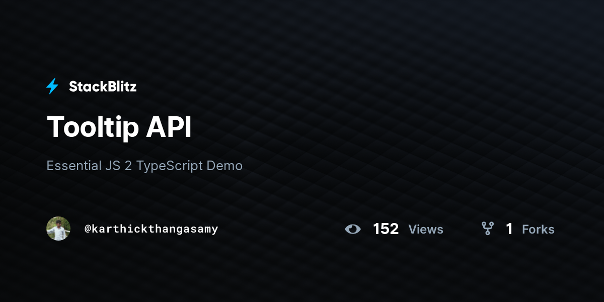 Tooltip API - StackBlitz
