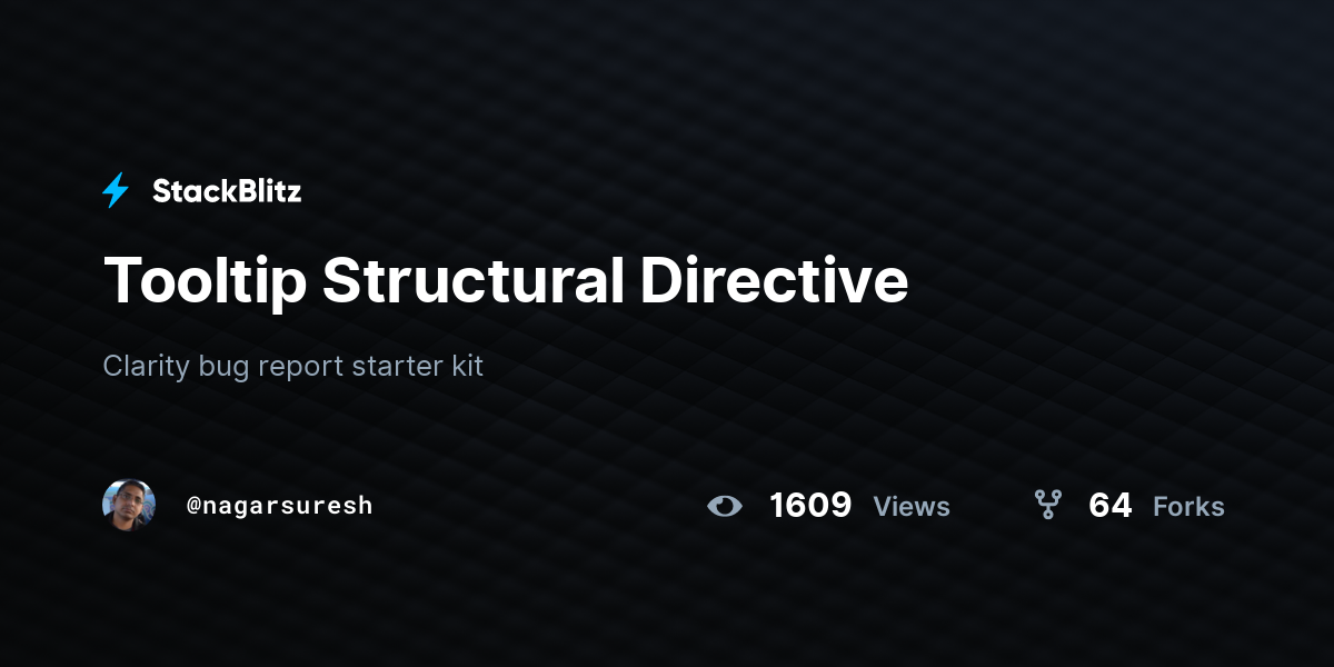 Tooltip Structural Directive - StackBlitz