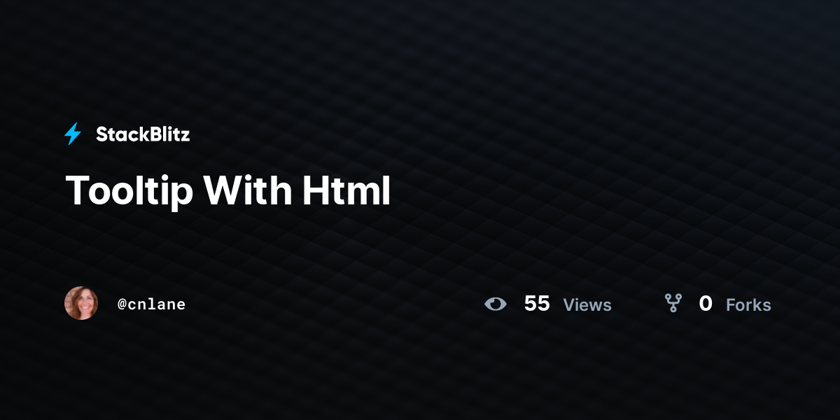 Tooltip With Html - StackBlitz