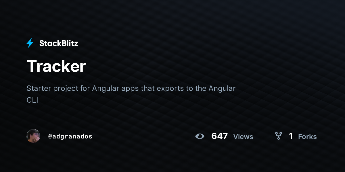 Tracker - StackBlitz
