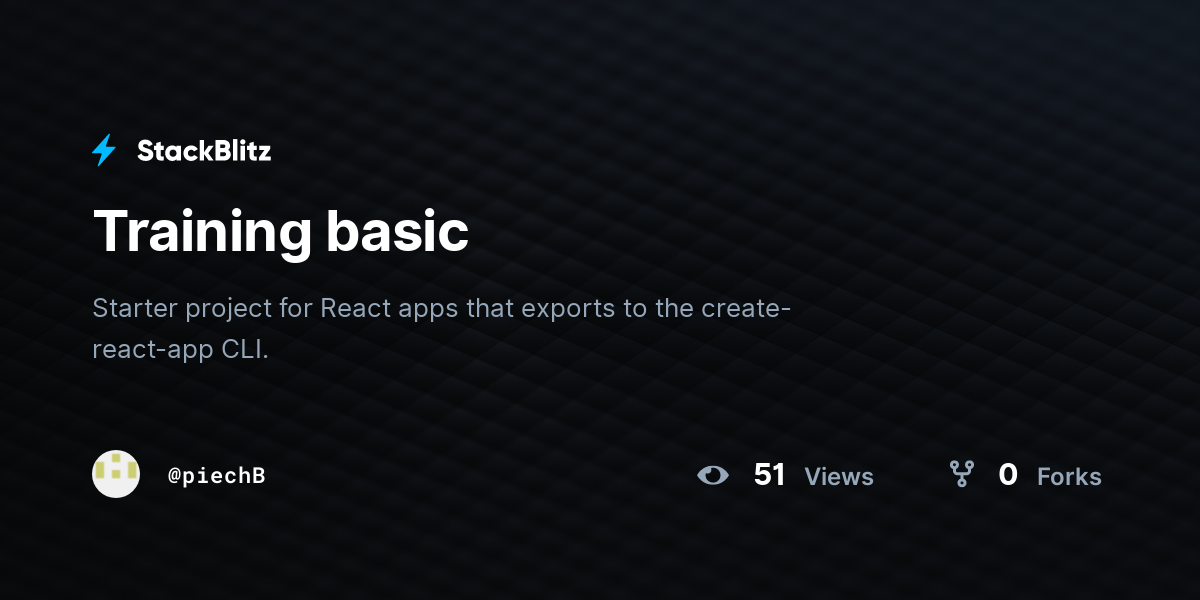 Training basic - StackBlitz