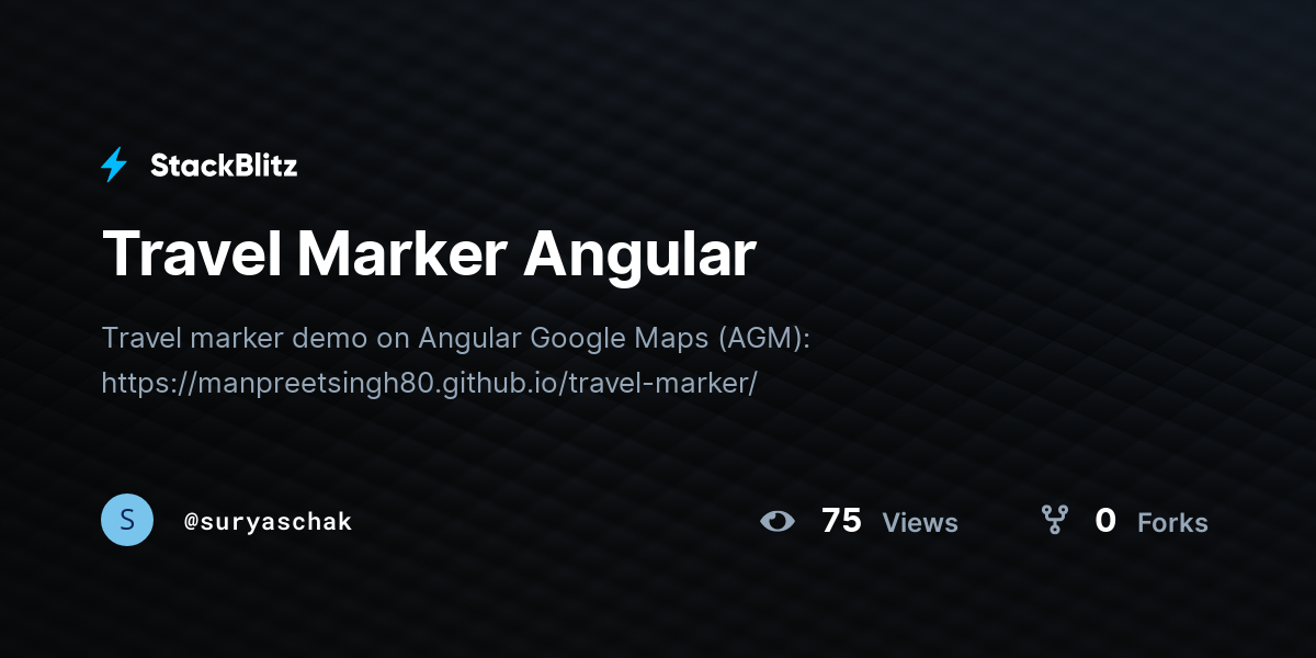 Travel Marker Angular - StackBlitz
