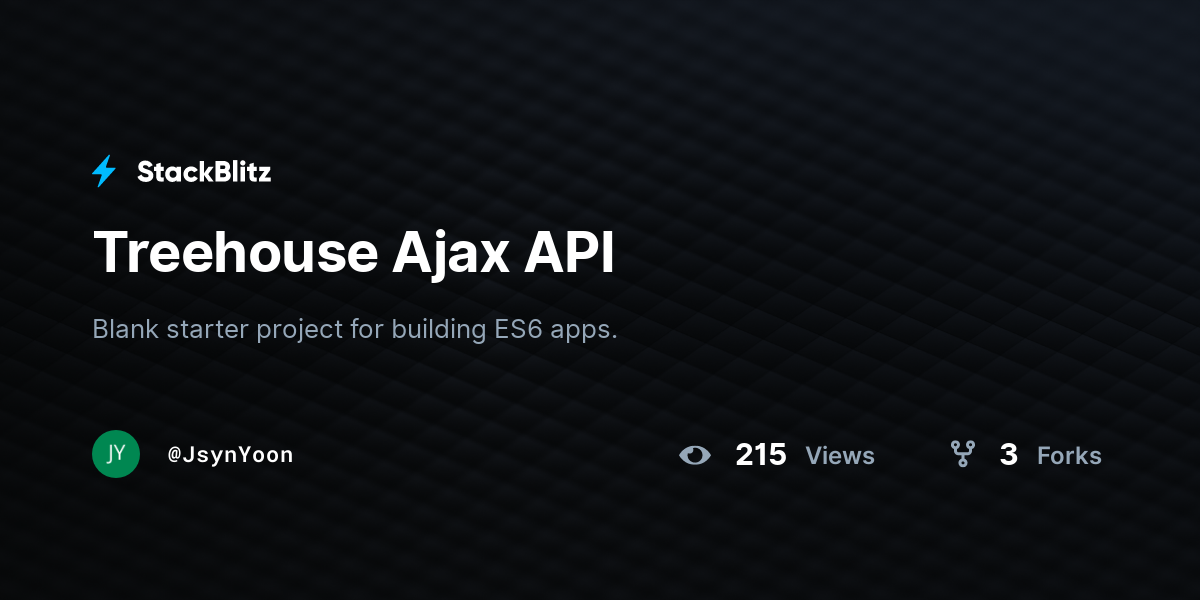 Treehouse Ajax API - StackBlitz