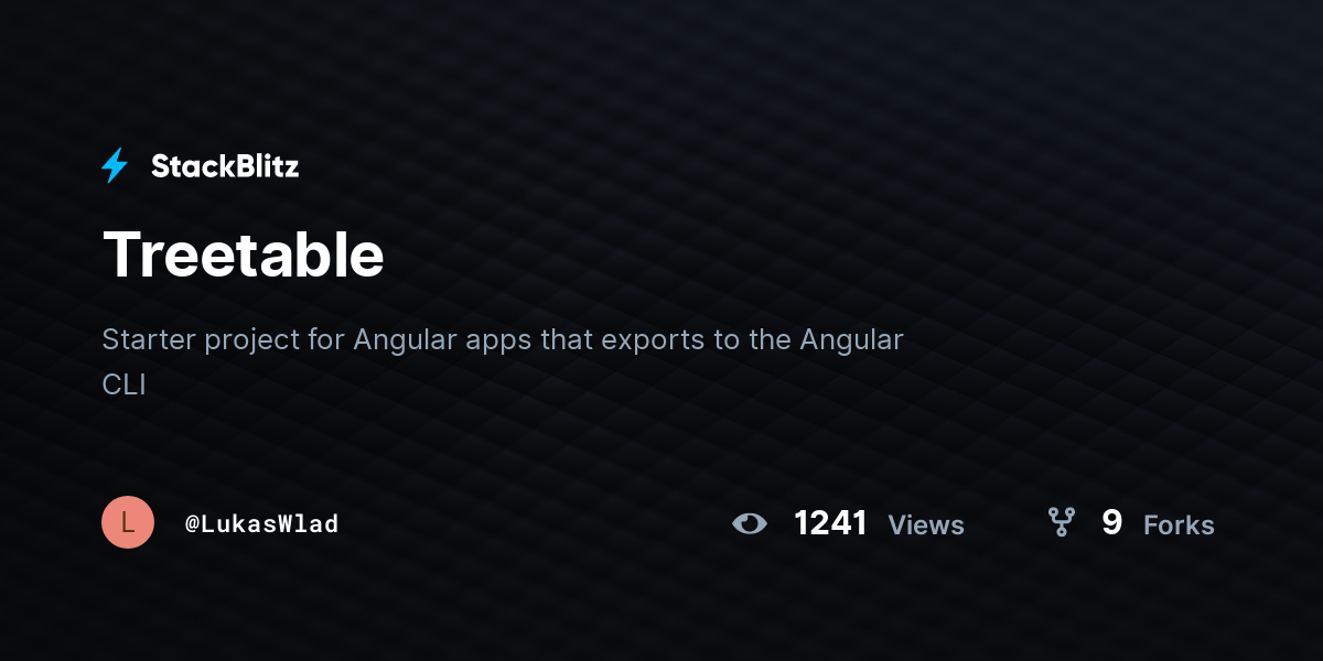 Treetable - StackBlitz