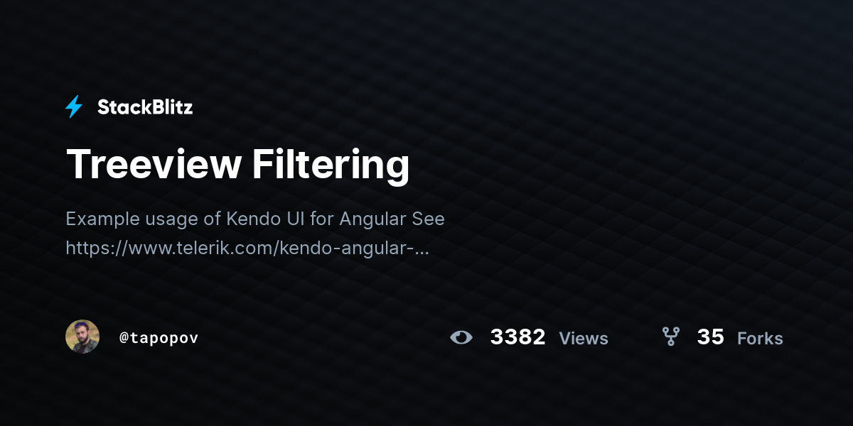 Treeview Filtering - StackBlitz