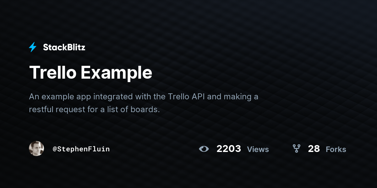 Trello Example - StackBlitz