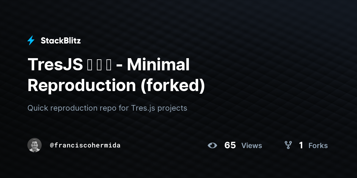 TresJS - Minimal Reproduction (forked) - StackBlitz