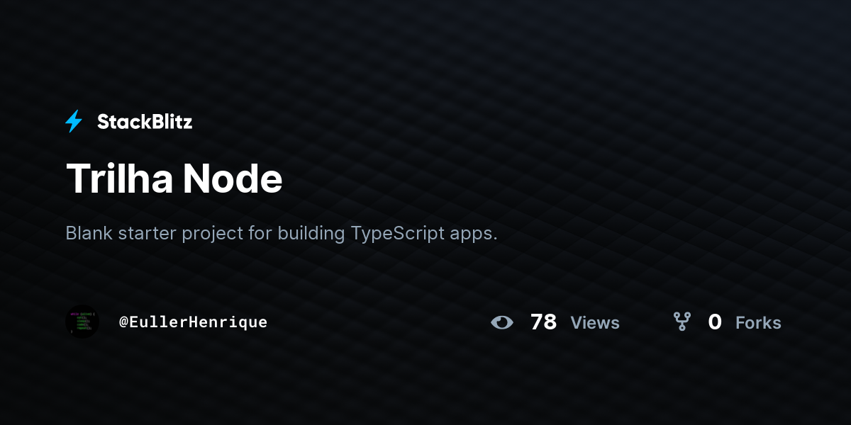 Trilha Node - StackBlitz