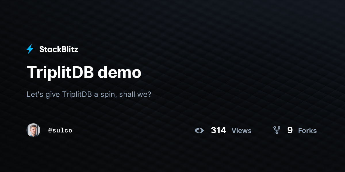 TriplitDB demo - StackBlitz