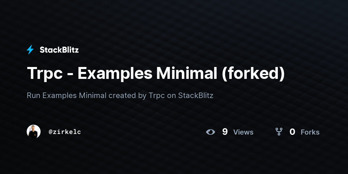 Trpc - Examples Minimal (forked) - StackBlitz