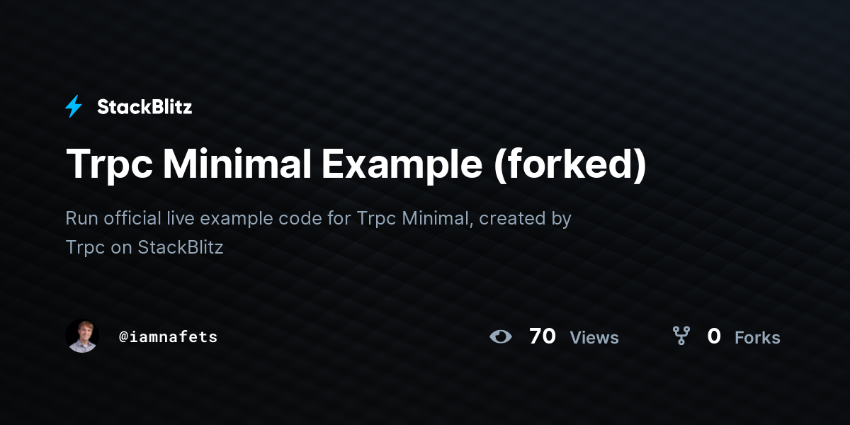Trpc Minimal Example Forked Stackblitz