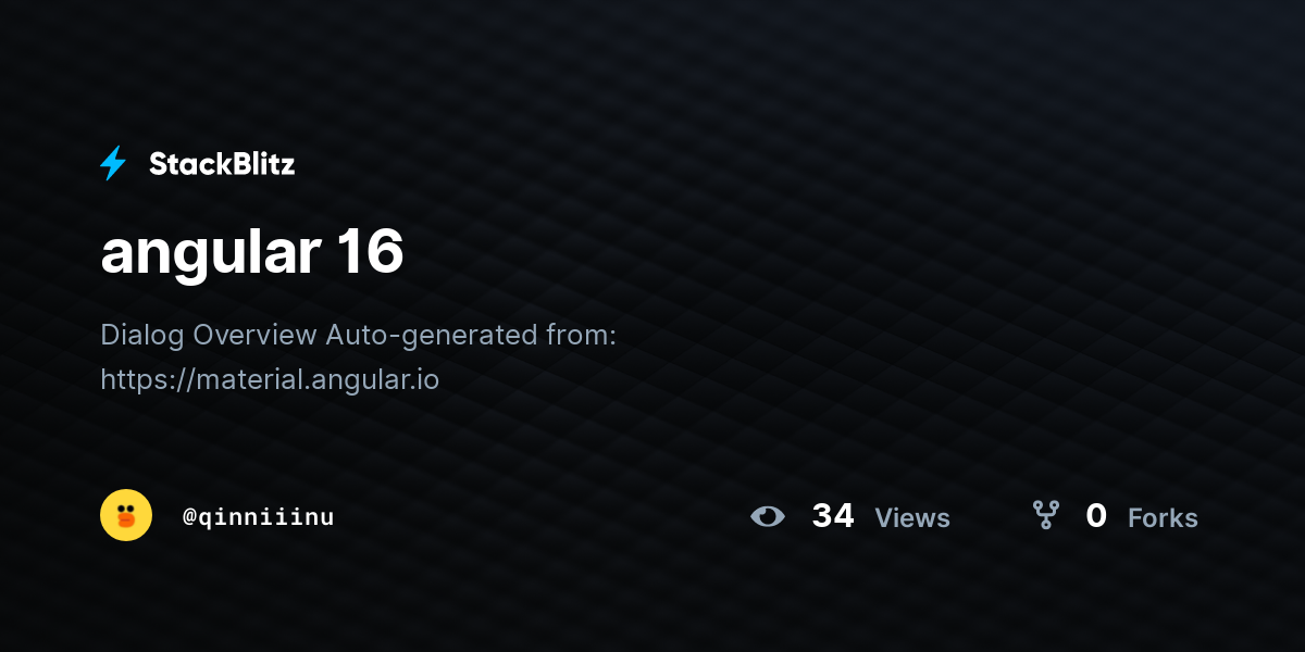 angular 16 - StackBlitz
