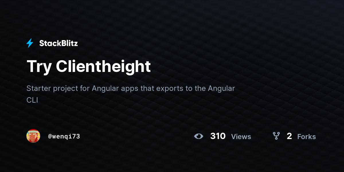 Try Clientheight - StackBlitz