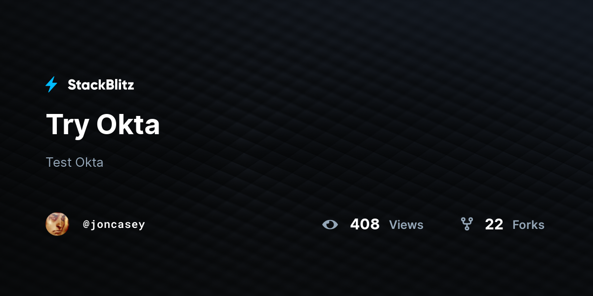 Try Okta - StackBlitz