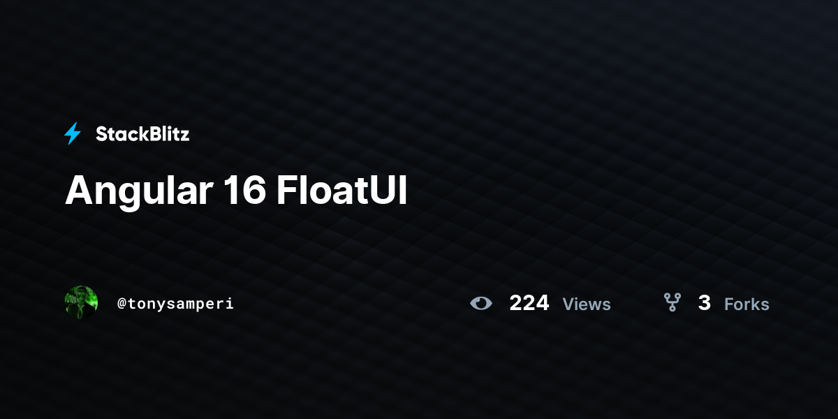Angular 16 FloatUI - StackBlitz