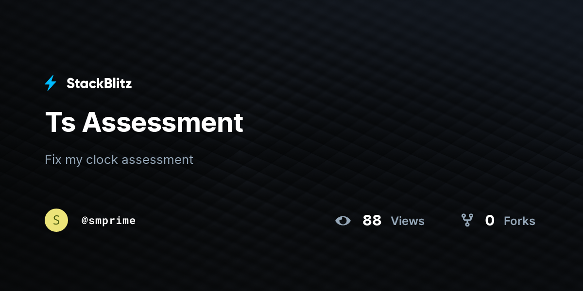 Ts Assessment Stackblitz