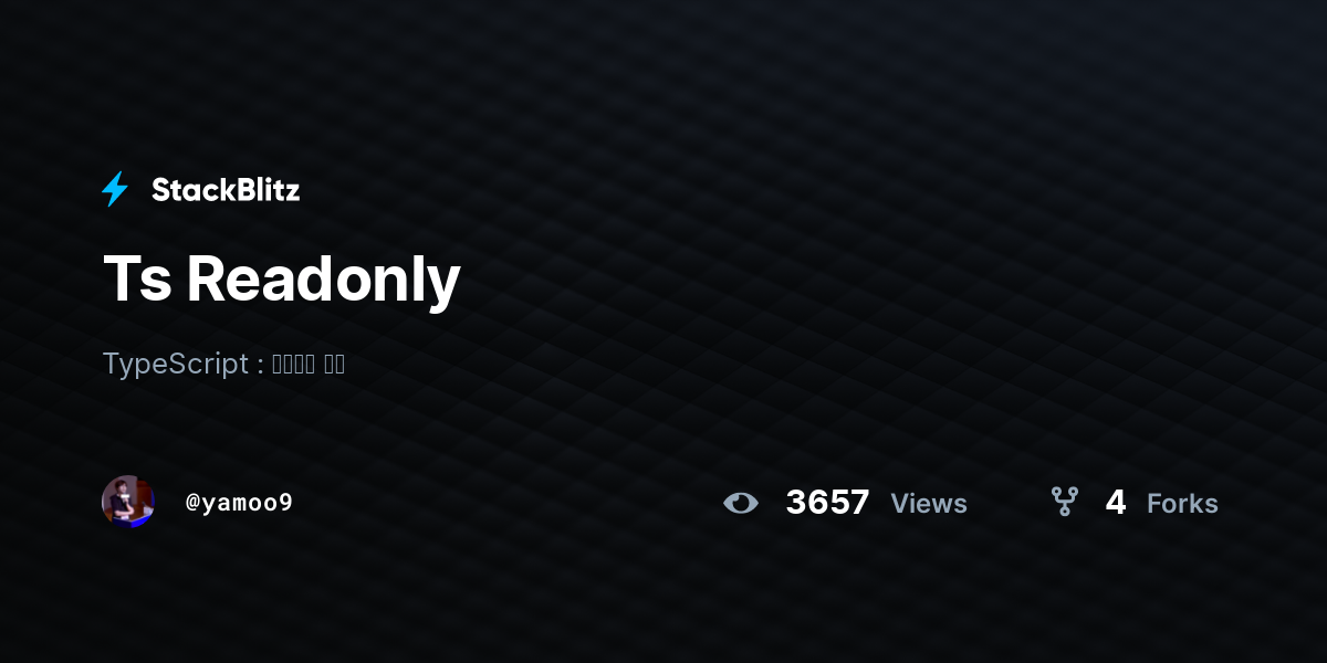 Ts Readonly - StackBlitz