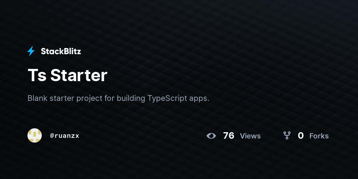 Ts Starter Stackblitz