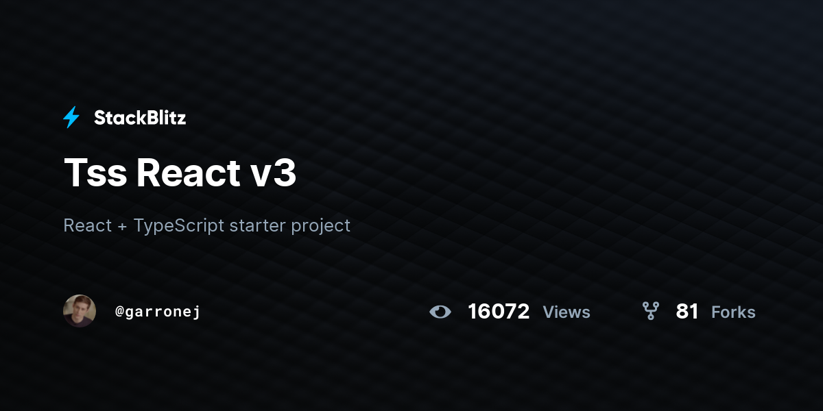 Tss React v3 - StackBlitz