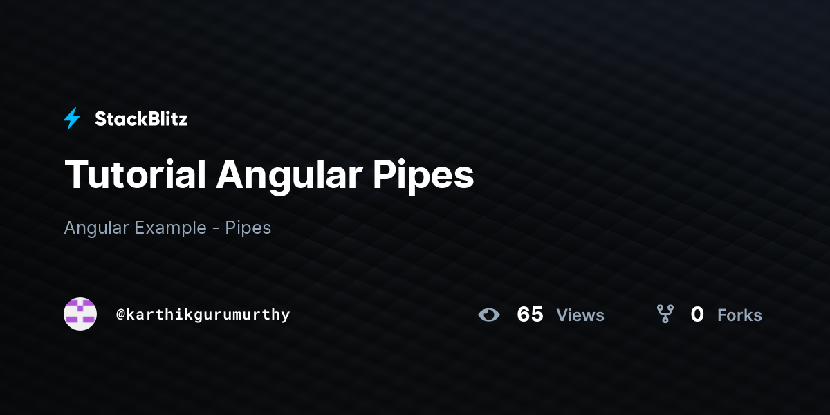 Tutorial Angular Pipes - StackBlitz