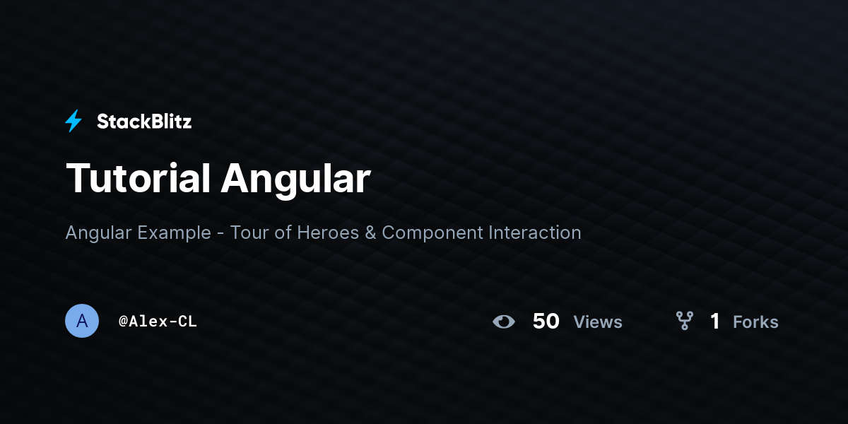Tutorial Angular - StackBlitz