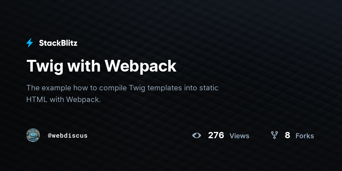 Twig with Webpack - StackBlitz