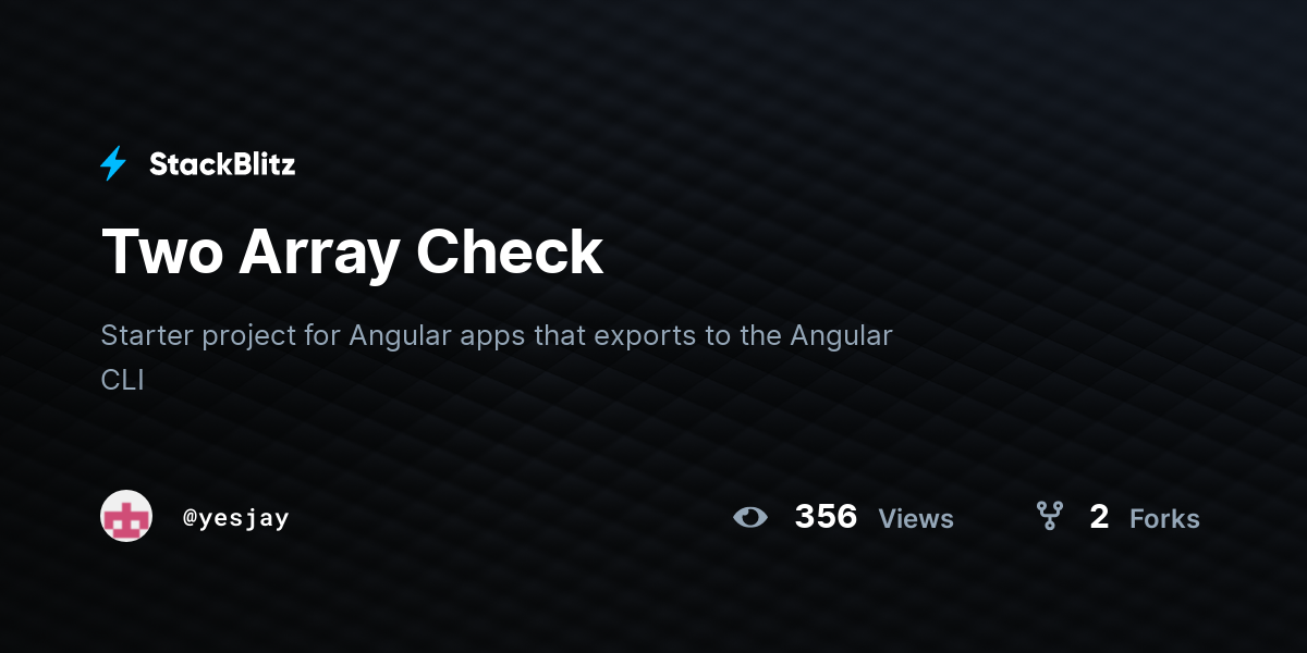 Two Array Check - StackBlitz